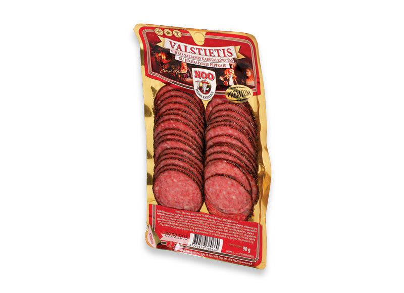 „Saliami VALSTIETIS su juodaisiais pipirais griežinėliais“ parduotuvėje ...