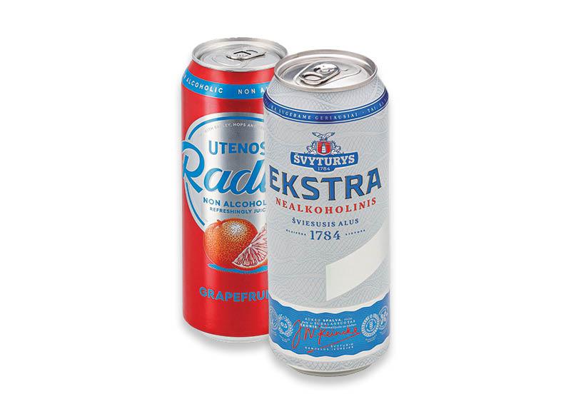„Nealkoholinis alus UTENOS RADLER GREIPFRUIT ir ŠVYTURIO EKSTRA ...