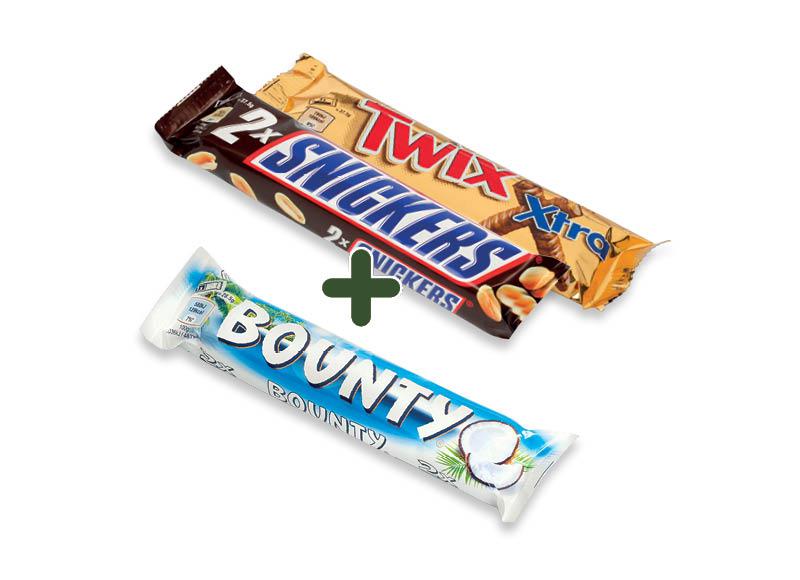 „Batonėliai SNICKERS, BOUNTY, MARS 2 PACK, TWIX EXTRA“ parduotuvėje ...