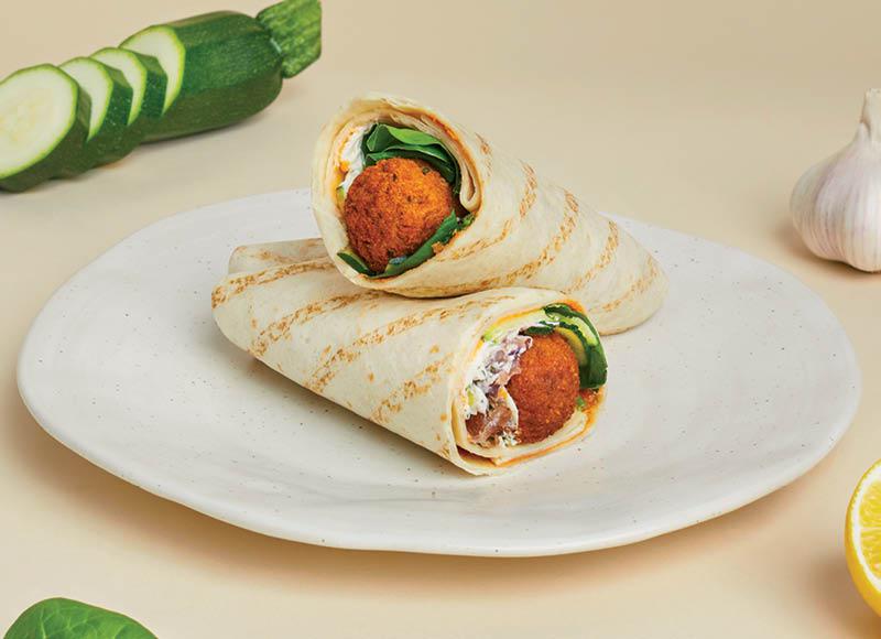 „Vegetariški TORTILIJOS suktinukai su falafeliais“ parduotuvėje „Iki ...