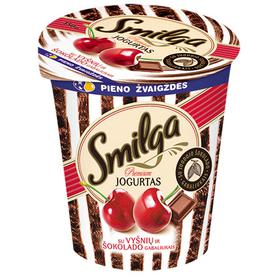 „Jogurtas SMILGA PREMIUM su vyšnių ir šokolado gabaliukais, 4,5 % rieb ...