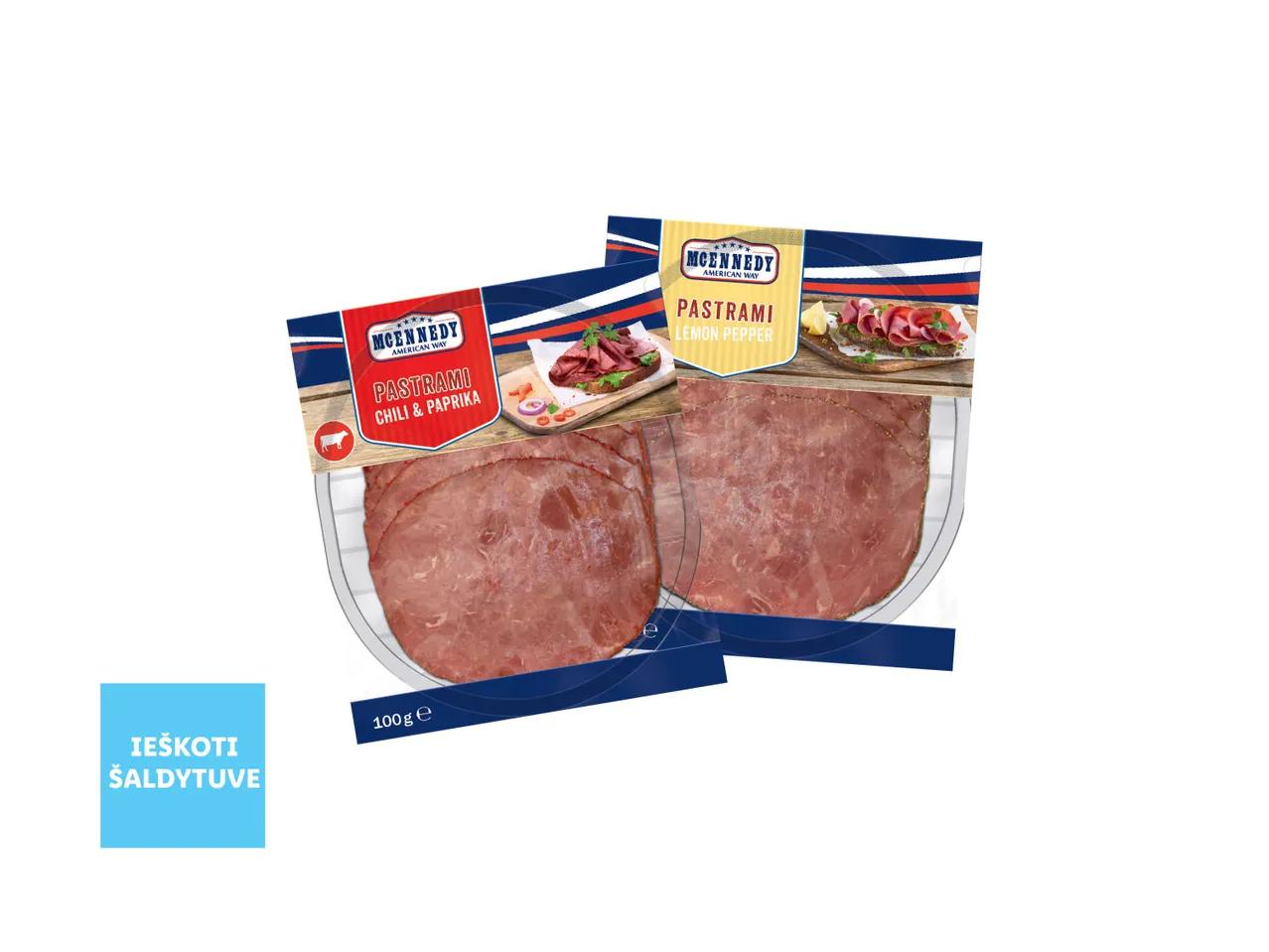 „Virtas jautienos kumpis „Pastrami““ parduotuvėje „Lidl“ | Mazuma.lt