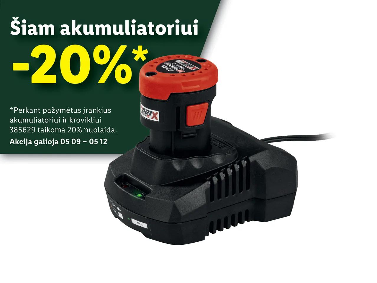 „Akumuliatorius 12 V 2 Ah ir kroviklis 2,4 A“ akcija parduotuvėje „Lidl ...