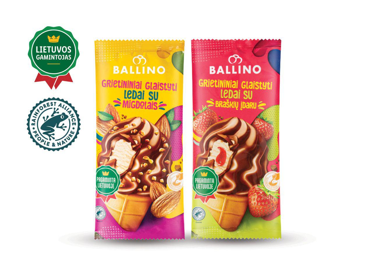 „Grietininiai valgomieji ledai su migdolais arba braškėmis“ akcija ...
