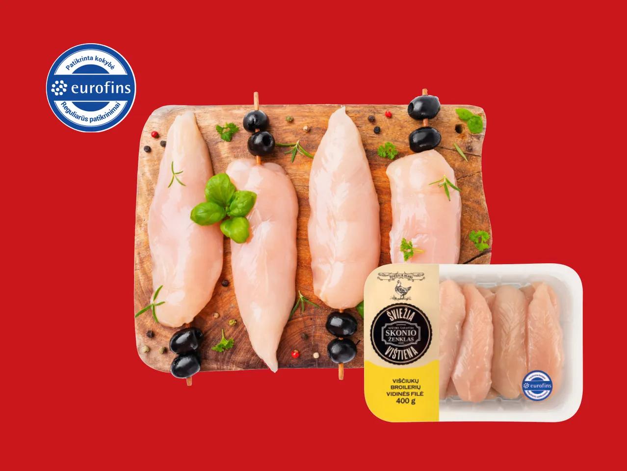 „Šviežia vidinė viščiukų broilerių vidinė filė „XXL““ parduotuvėje ...