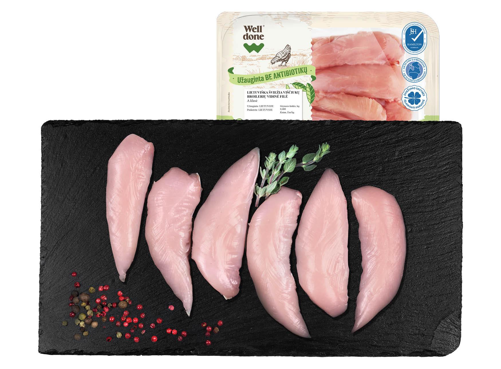 „Šviežia viščiukų broilerių vidinė filė WELL DONE, 400 g“ parduotuvėje ...