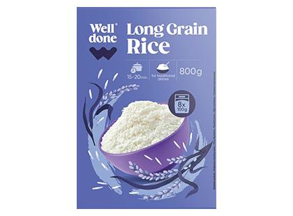 „Ilgagrūdžiai ryžiai WELL DONE, 1 dėž. (8 pak. x 100 g)“ akcija ...