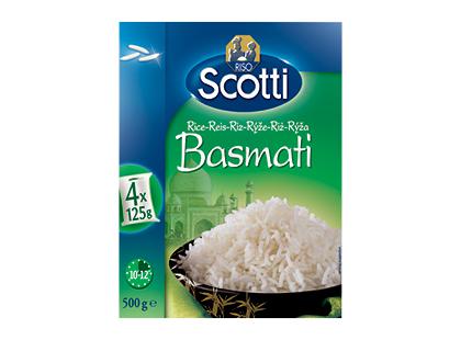 „Basmati ryžiai RISO SCOTTI, 1 dėž. (4 pak. x 125 g)“ parduotuvėje ...