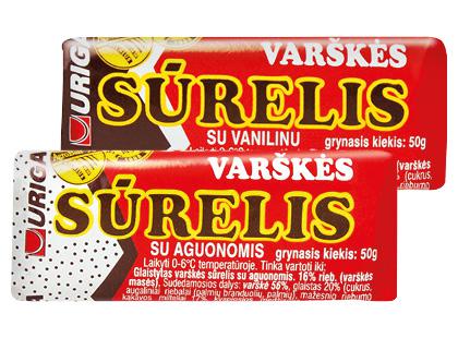 „Glaistytas varškės sūrelis URIGA, 2 rūšių, 16–18 % rieb., 50 g ...