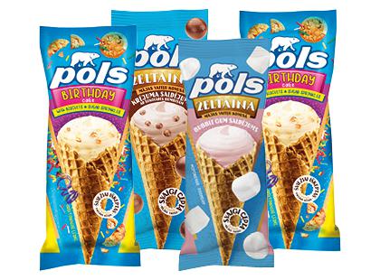 „Valgomieji ledai POLS, 4 rūšių, 2 pak. x 90–100 g“ parduotuvėje ...