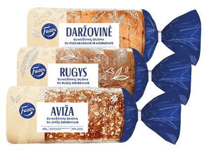 „Sumuštinių duona FAZER, 3 rūšių, 450 g“ akcija parduotuvėje „Maxima ...