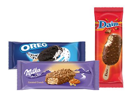 „Valgomieji ledai MILKA; DAIM; OREO, 3 rūšių, 110 ml“ parduotuvėje ...