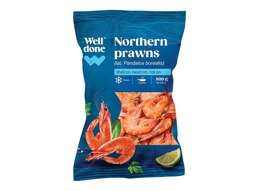 „Šaldytos virtos šiaurinės dryžakojės krevetės, WELL DONE“ parduotuvėje ...