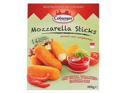 „Mocarelos lazdelės su pomidorų ir paprikų padažu, 45 % rieb. s. m ...