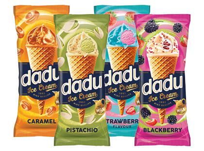 „Valgomieji ledai DADU, 4 rūšių, 90–94 g“ parduotuvėje „Maxima“ | Mazuma.lt