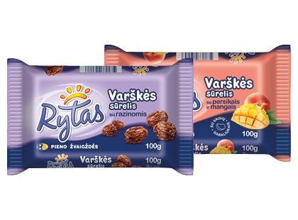 „Varškės sūrelis RYTAS, 4 rūšių, 8 % rieb., 2 pak. x 100 g“ akcija ...