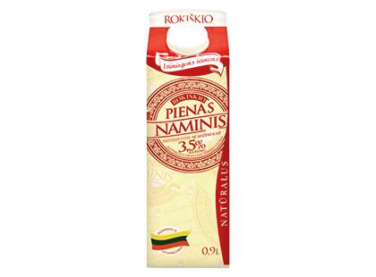 „Natūralus ROKIŠKIO NAMINIS pienas, 3,5 % rieb., 900 ml“ parduotuvėje „Maxima“ | Mazuma.lt