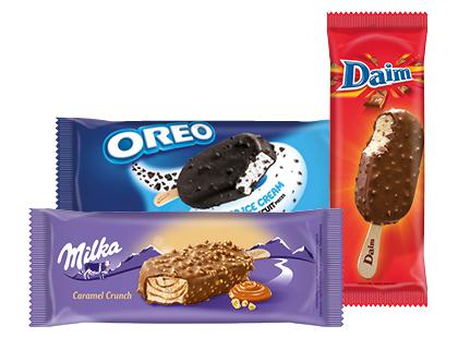 „Valgomieji ledai MILKA; OREO; DAIM, 3 rūšių, 110 ml“ parduotuvėje ...