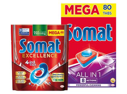 „Indaplovių tabletės SOMAT, 2 rūšių, 1 pak. (48; 80 vnt.)“ parduotuvėje ...