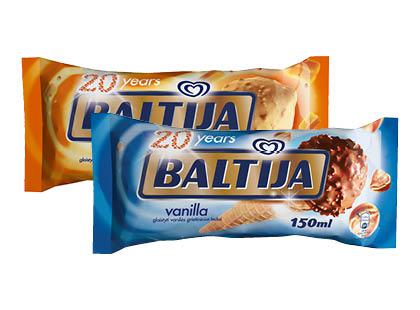 „Grietininiai valgomieji ledai BALTIJA, 4 rūšių, 140–150 ml ...