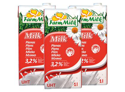 Mazuma.lt | „UAT pienas FARM MILK, 3,2 % rieb., 3 pak. x 1 l ...