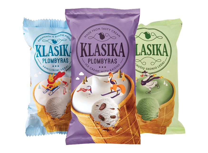 „Valgomieji ledai puodelyje KLASIKA, 5 rūšių, 3 pak. x 65–85 g ...