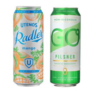 „Nealkoholinis Šviesusis Alus Švyturys Go Pilsner Ir Utenos Alaus ...