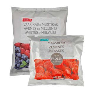 „Užšaldytos Avietės Ir Mėlynės Ar Braškės Rimi, 400 G (2 Rūšys ...